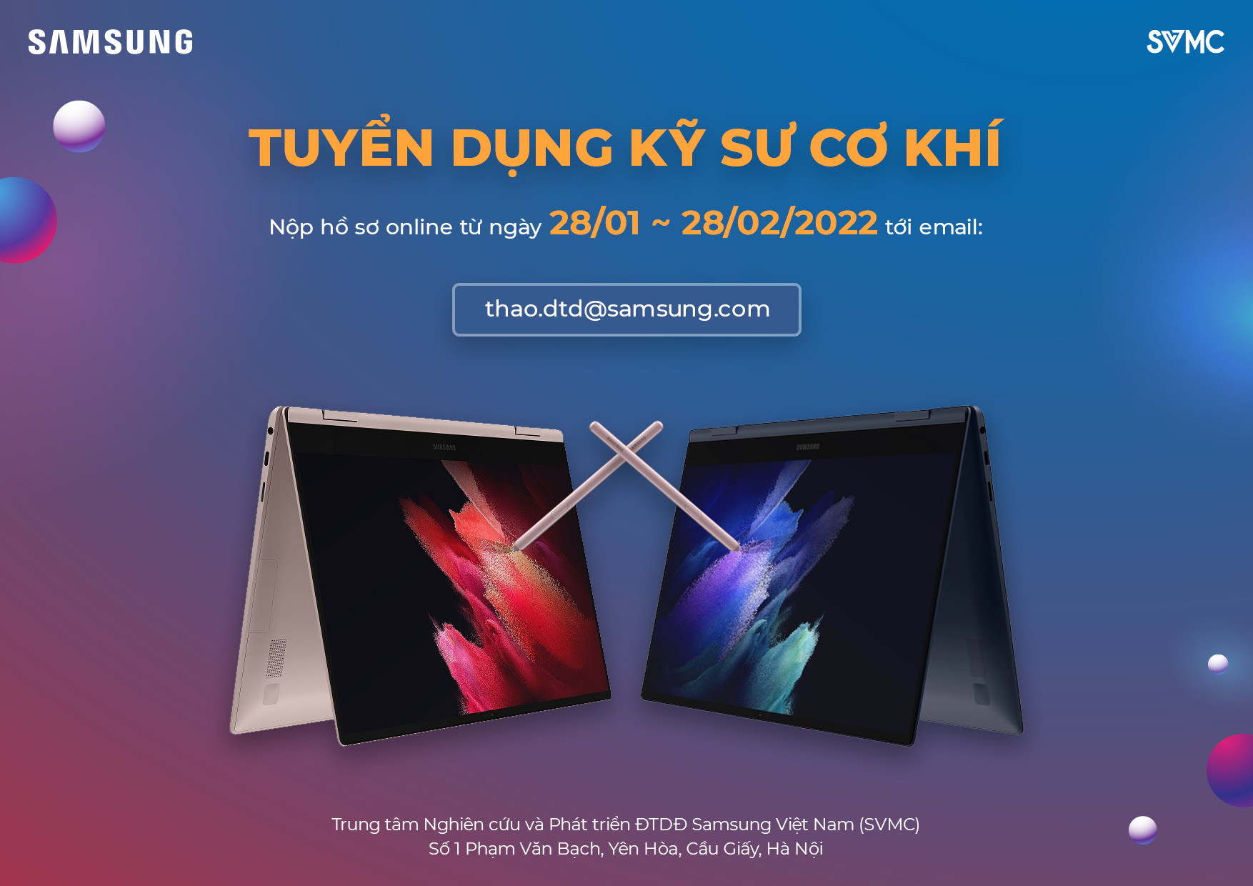 Trung tâm Nghiên cứu và Phát triển ĐTDĐ Samsung Việt Nam (SVMC) tuyển ...