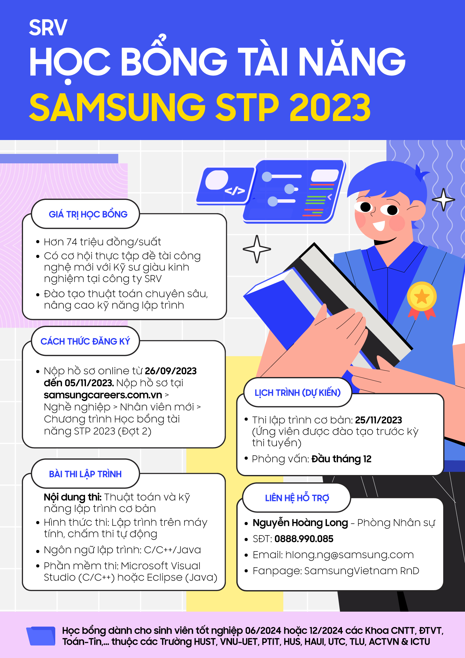 Chương trình SamSung SRV - Học bổng tài năng STP đợt 2 2023 - Trường ...